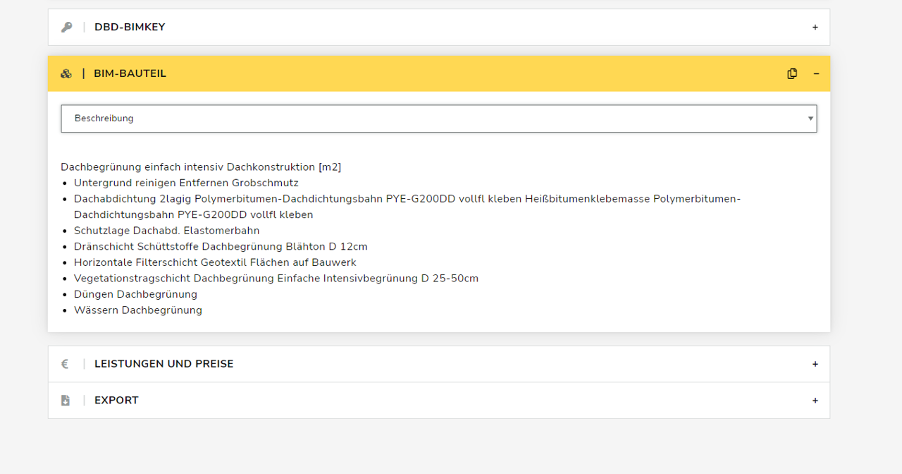BIM-Portal Bauteile - für Kostenplanung und Kalkulation